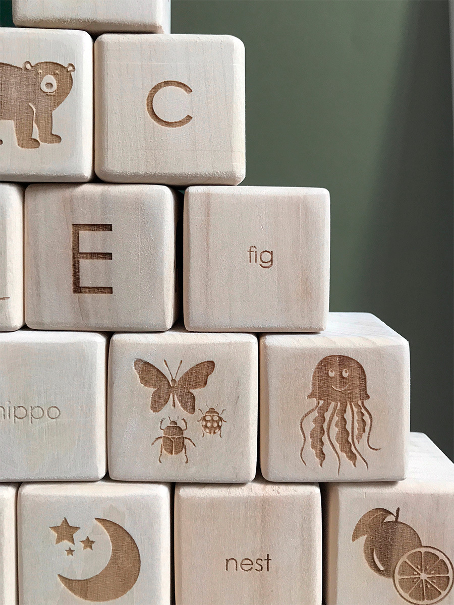 English Alphabet Blocks / Wooden